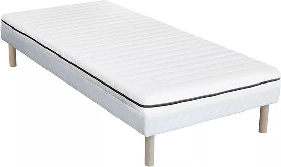 Vente-unique Set van bedbodem en matras – 90 x 190 cm – Kern van schuim ...