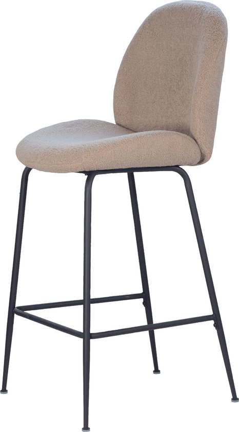 Barkruk Teddy Taupe - Stalen Frame - Zithoogte 75cm - Stoel Dewi - Giga ...