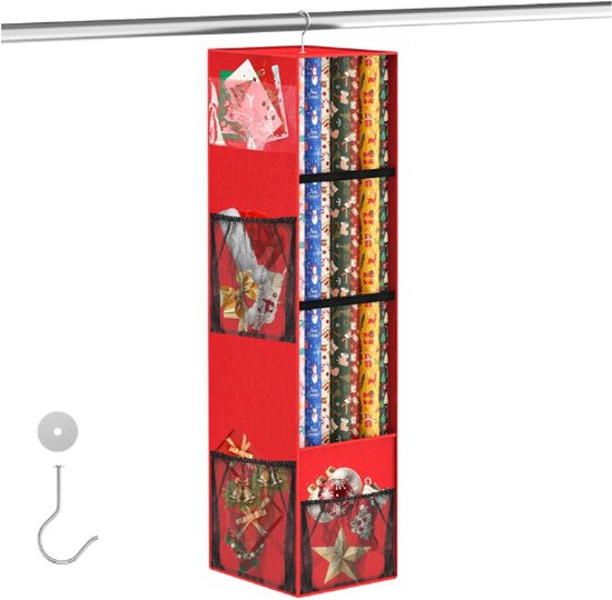 Hangende Kerst Inpakpapier Opbergtas Met 360° Roterende Haak - Meerdere ...