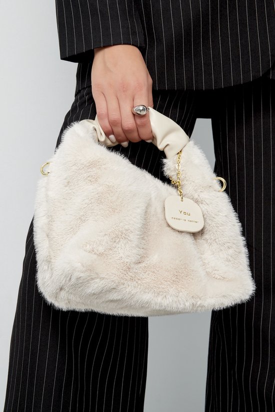 Bijoutheek Tas Fluffy Fake Fur Off White | bol