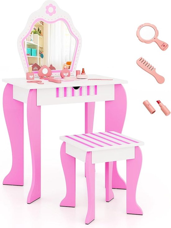 kinder make-up tafel met kruk, Meisjes make-up tafel met verwijderbare ...