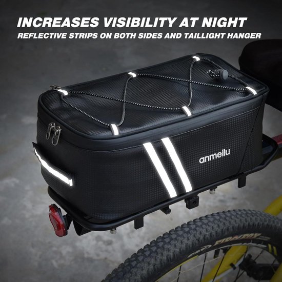 8 liter fietstas fietskoffer - bagagedrager achter - regenbescherming ...