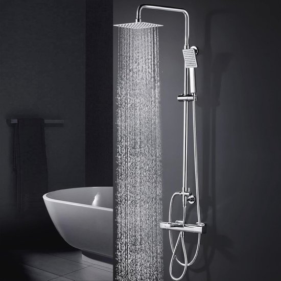 Complete Douchekraan Set met Thermostaat en 8 Inch Regendouche ...