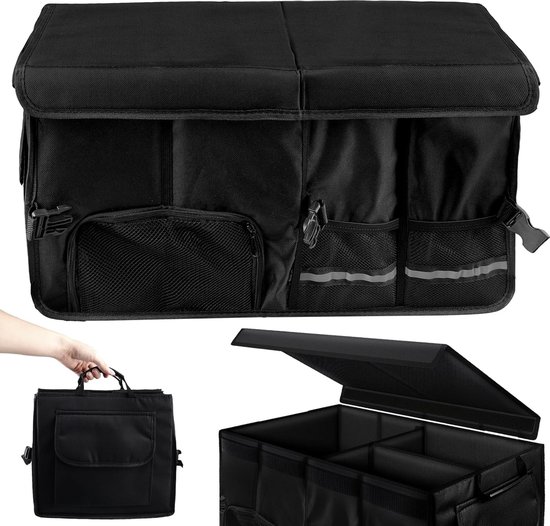 Kofferbakorganizer opbergbox auto: opvouwbare kofferbaktas met deksel ...