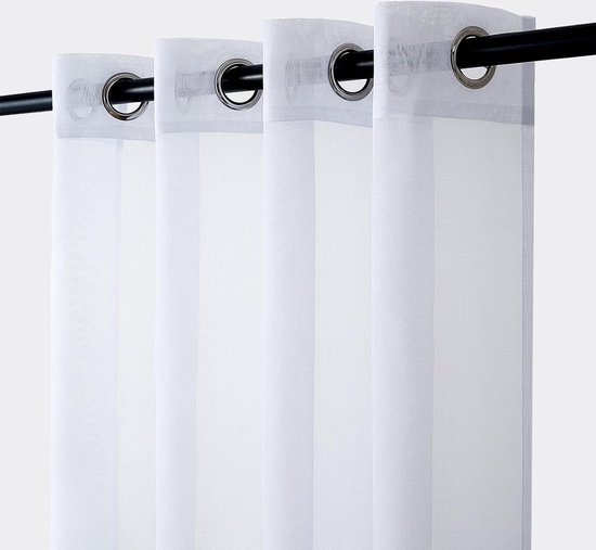 Moderne Korte Vitrage met Kleurovergang en Linnen Uiterlijk voor ...