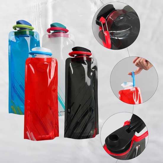 Opvouwbare Waterflessen Set van 8 voor Outdoor Avonturen en Dagelijks ...