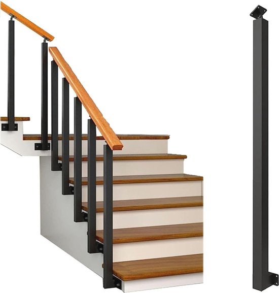 Zijgemonteerde trapleuning paal - Metalen trapleuning met verstelbare ...