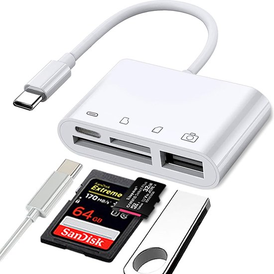 NÖRDIC USB C naar USB A Kaartlezer - SD, MicroSD - Geschikt Laptop ...