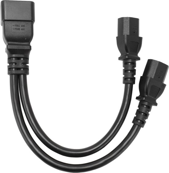 Netsnoer splitter IEC320 C20 naar Dual C13 adapterkabelconverter - Y-splitterfunctie -... | bol