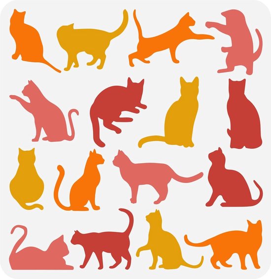 Cat Sign Template 30 x 30 cm Reusable Cat Painting Template DIY Crafts ...