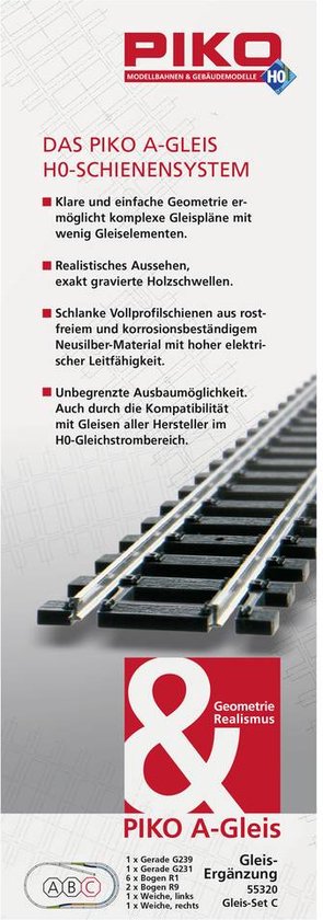 H0 Piko A-rails 55320 Uitbreidingsset Set C 1 set(s) | bol