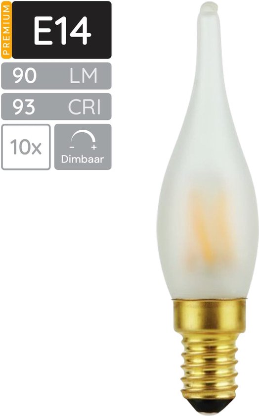 SPL E14 LED Lamp 1.8W Dimbaar - CRI 93 - Melkglas - Extra Warm Wit ...