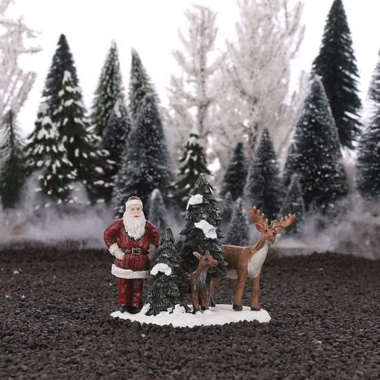 Luville Kerstdorp Miniatuur Kerstman Met Herten L9 X B8 X H9 Cm Bol