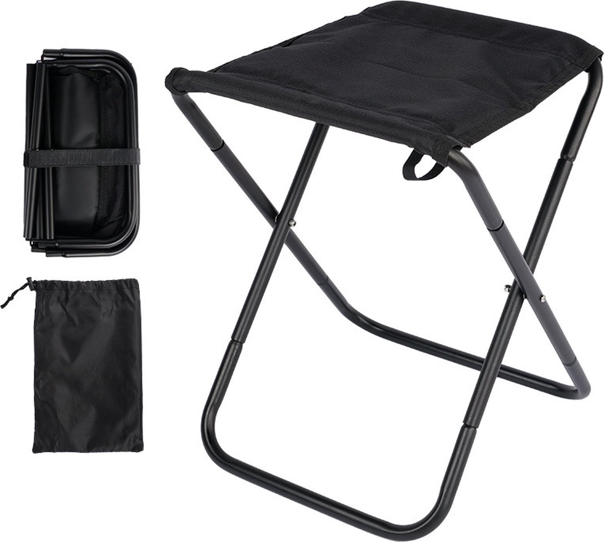 Extra groot RVS klapkruk -kampeerkrukken - hengelsport kruk - vouwkruk ...