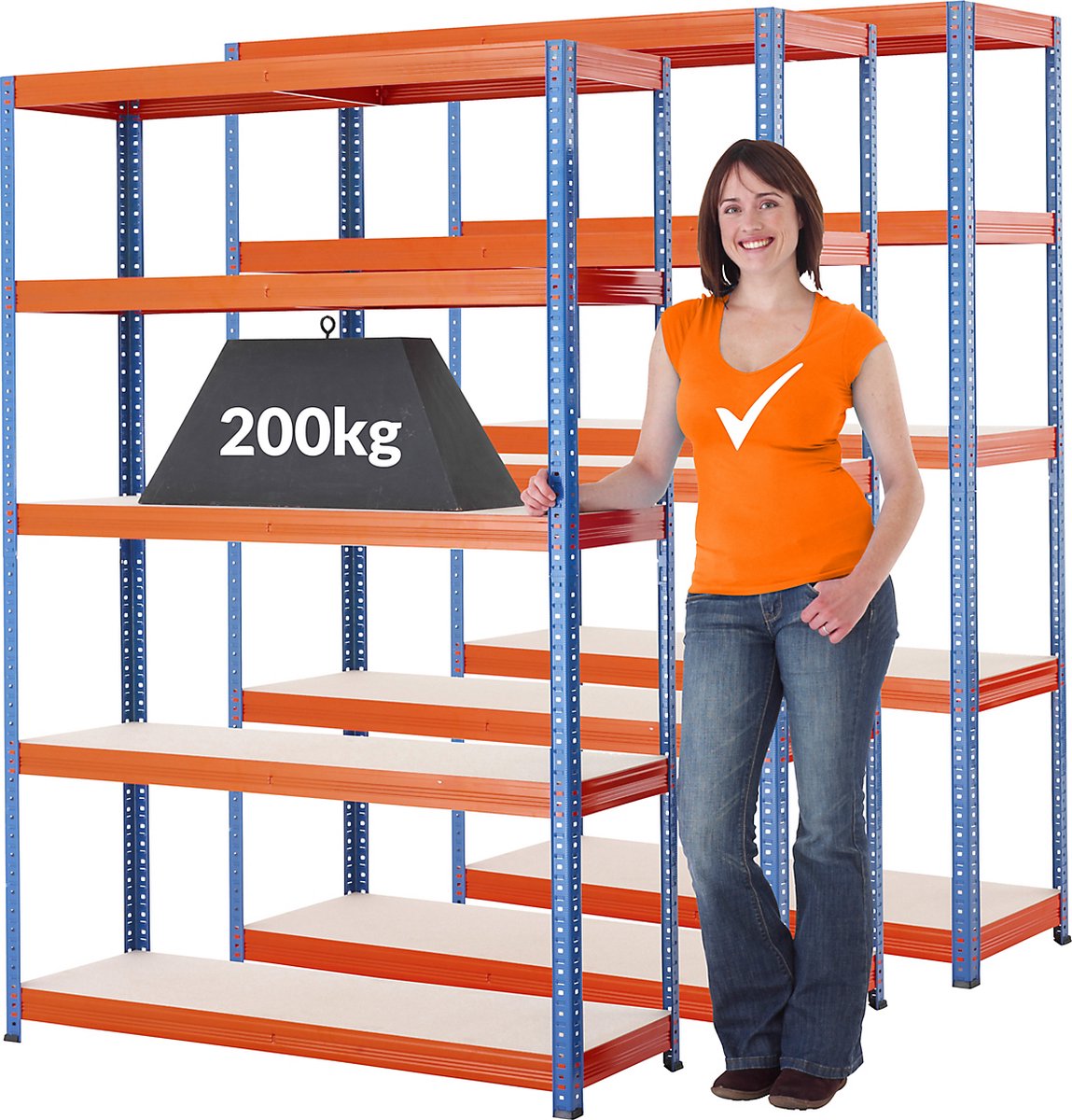 Certeo Megadeal | Set van 3x heavy duty rekken (diepte 40 cm ...