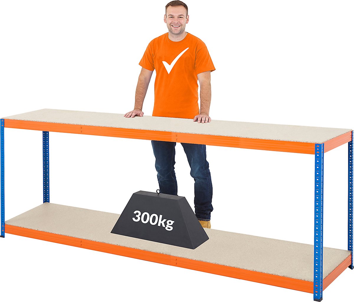 Certeo Megadeal | Set van 3x heavy duty rekken (diepte 45 cm ...