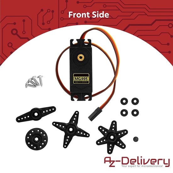 AZDelivery 5 x MG995 Micro Digital Servo Motor voor RC Robots ...