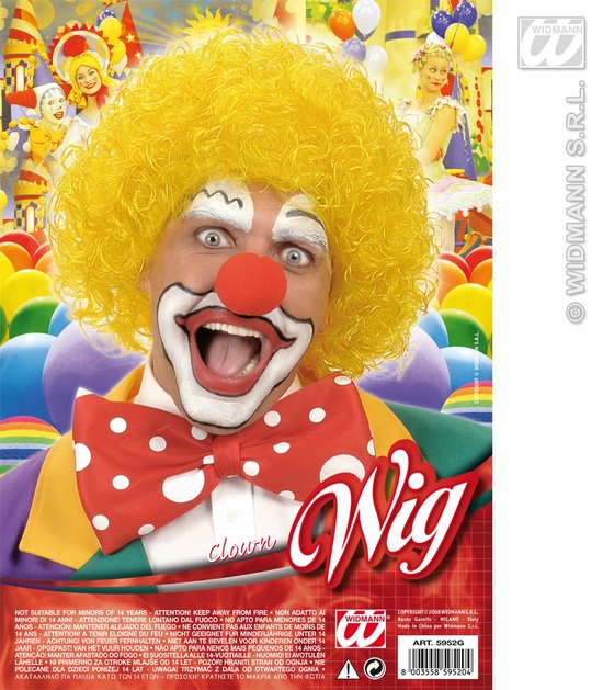 Clown & Nar Kostuum | Pruik, Clown Geel | Carnavalskleding ...