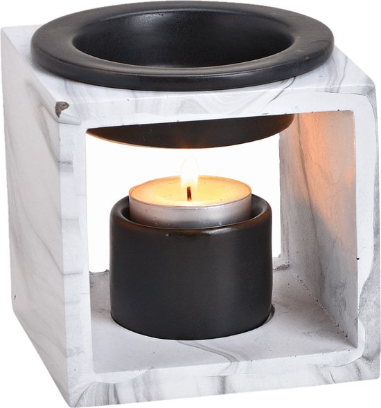 Brûleur de parfum / brûleur à mazout carré en céramique marbre blanc 10 ...