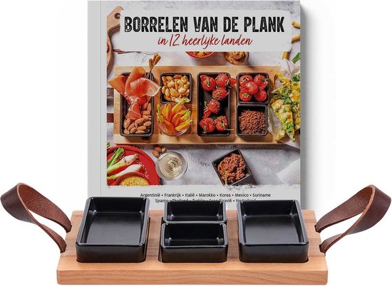 Set - Schaaltjesplank 30cm & Boek Borrelen van de Plank | bol