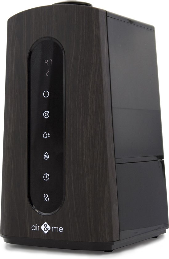 AIR AND ME Clarence - Ultrasoon bevochtiger 40m² + 350ml/u - hout/zwart ...