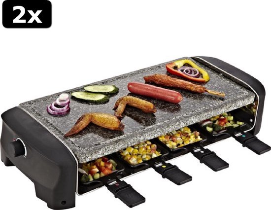 2x Princess 162830 Gourmetstel - Steengrill & Raclette Party ‚Äì 8 ...