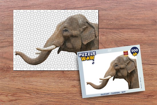 Puzzel Olifant - Tanden - Wit - Legpuzzel - Puzzel 500 stukjes | bol.com