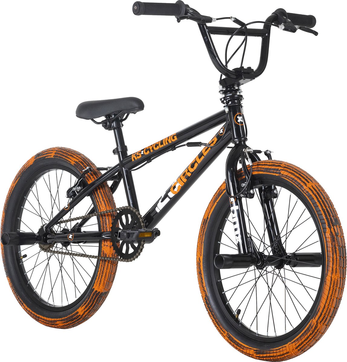 Ks Cycling Fiets BMX Freestyle 20'' 23 Circles zwart-oranje - 25 cm ...