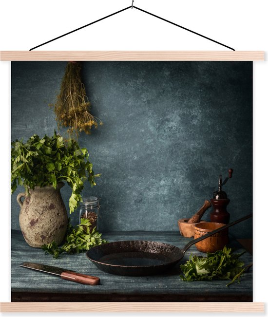 Tableau rustique dans la cuisine affiche textielposter lattes vierge ...