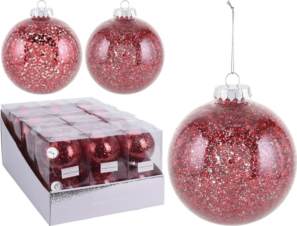 4x Rode kunststof kerstballen 10 cm - Onbreekbare kerstballen plastic ...