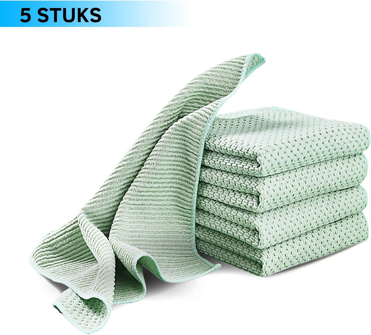 Vaatdoekjes - Microvezeldoekjes - Schoonmakdoek - Set van 5 - Mint ...