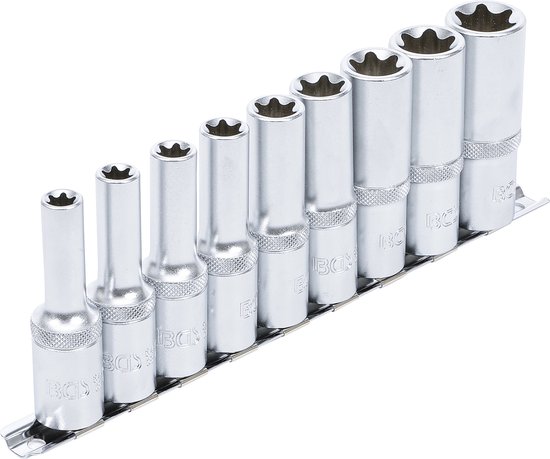 BGS - Torx doppenset lang 1/2" - 9 delig - E10, E11, E12, E14, E16, E18 ...