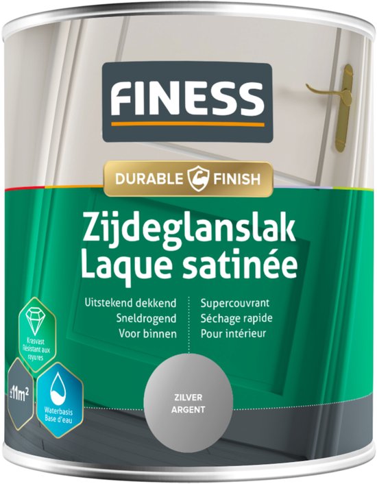 Finess zijdeglanslak waterbasis - zilver - 750 ml. | bol.com