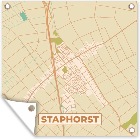 Tuin poster Stadskaart - Kaart - Staphorst - Plattegrond - 200x200 cm ...