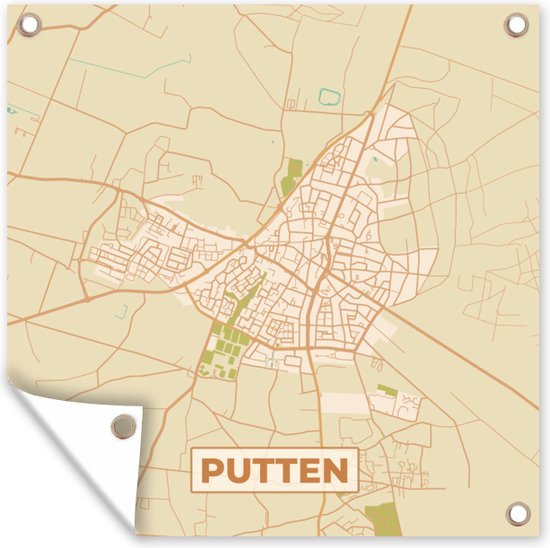 Tuinposters Putten - Stadskaart - Kaart - Plattegrond - 50x50 cm ...