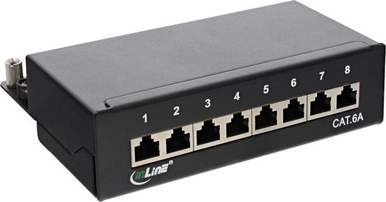 Premium CAT6a Gigabit DIN Rail Patch Panel 1U met 8 poorten ...