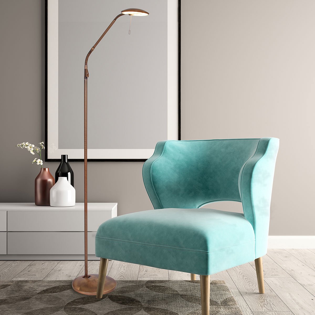 Klassieke leeslamp brons verstelbaar | 1 lichts | brons / bruin ...