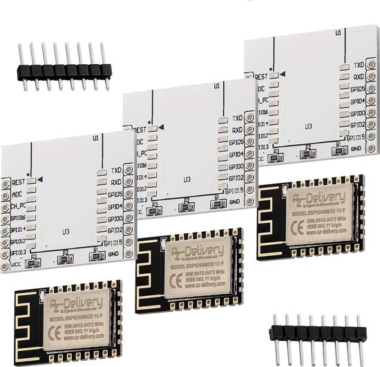 AZDelivery 3 x ESP8266 ESP-12F Verbeterde Versie naar ESP-12E WLAN WIFI Module... | bol