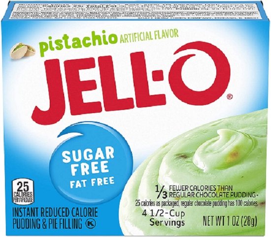 Jello | Pistache Pudding | Suikervrij | 1 x 28 gram | Snel afvallen ...