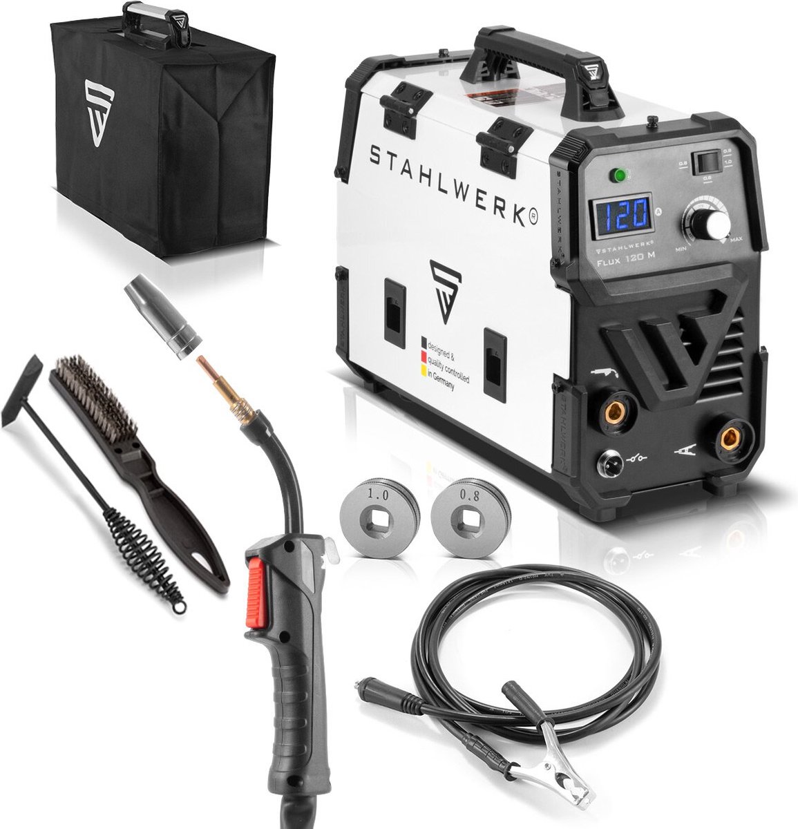 STAHLWERK FLUX 120 M gevulde draad lasapparaat met synergische ...