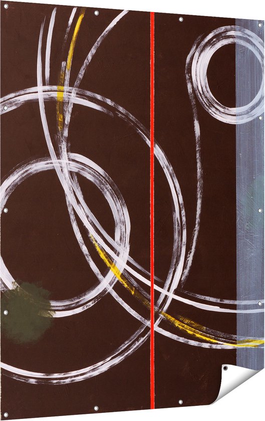 Gards Tuinposter Abstracte Cirkels met een Rode Lijn - 120x160 cm ...