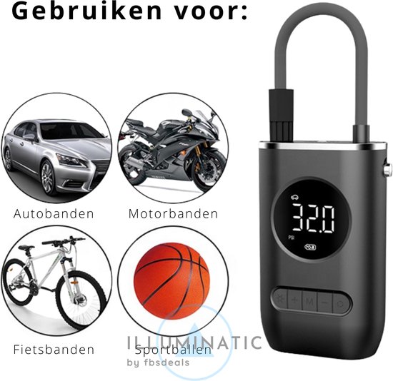 Draagbare Luchtpomp - Elektrische Luchtpomp - Lucht Pomp - Fiets Pomp ...