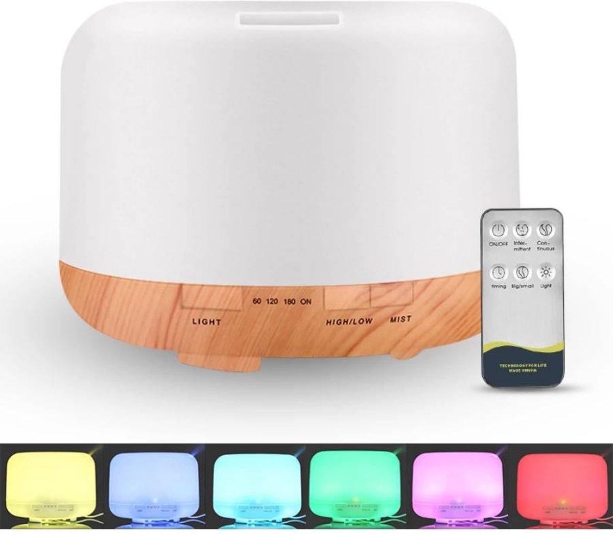 Aroma Diffuser - Diffuser Aromatherapie 500 ml - Luchtbevochtiger ...