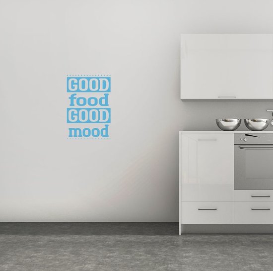 Stickerheld - Muursticker Good food good mood - Keuken - Eten en ...