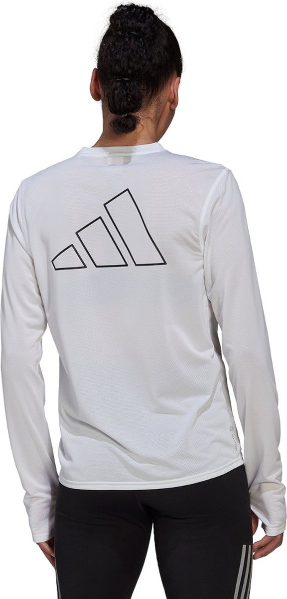 ADIDAS Run Icons Lange Mouwenshirt Dames - White - XL | bol.com