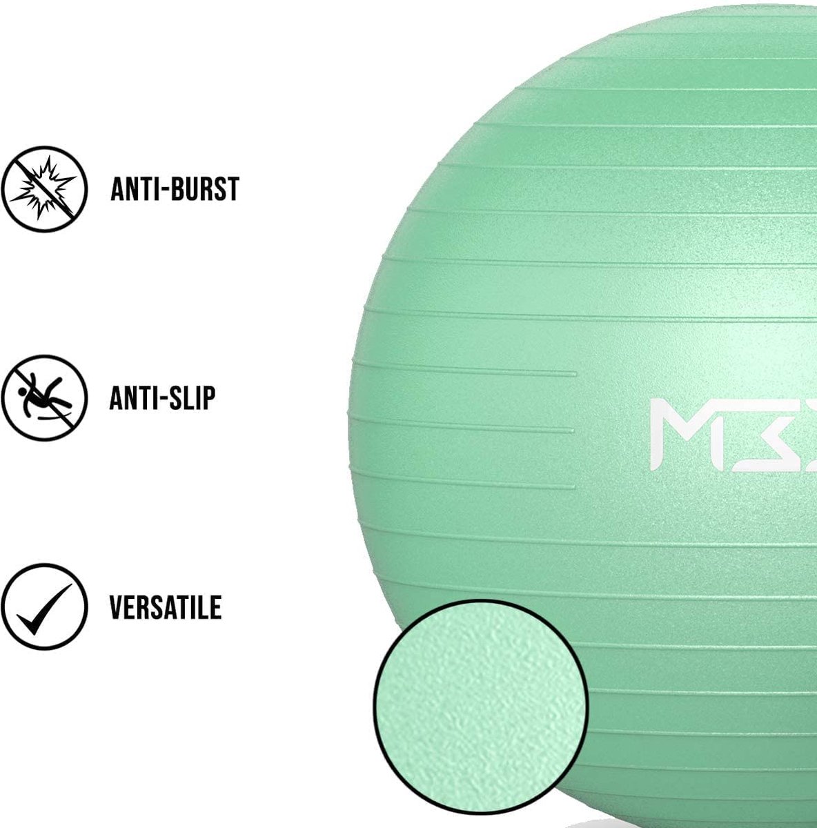 Mode 33® Gymnastiekbal - 55-85 cm anti-burst yogabal + luchtpomp - voor ...