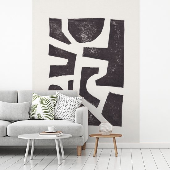Abstract - Zwart - Wit - Vormen - Behangpapier | bol.com