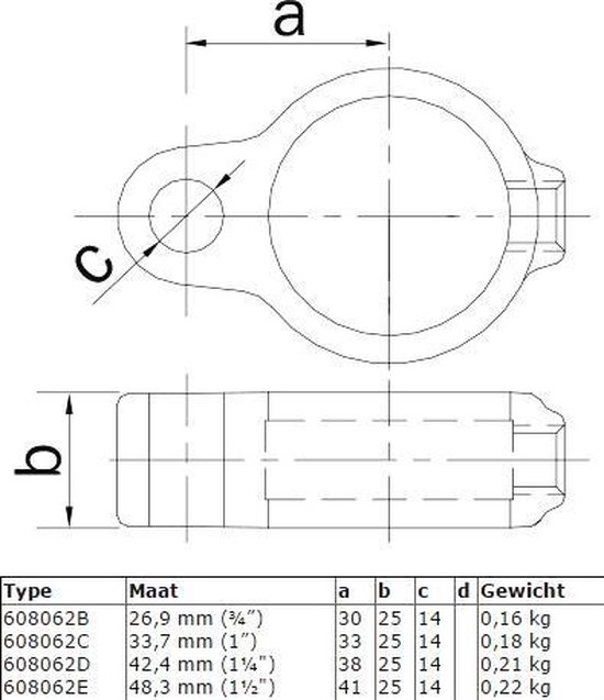 Steigerbuis koppeling Type 62 Scharnieroog-48,3 mm (11⁄2”) | bol.com