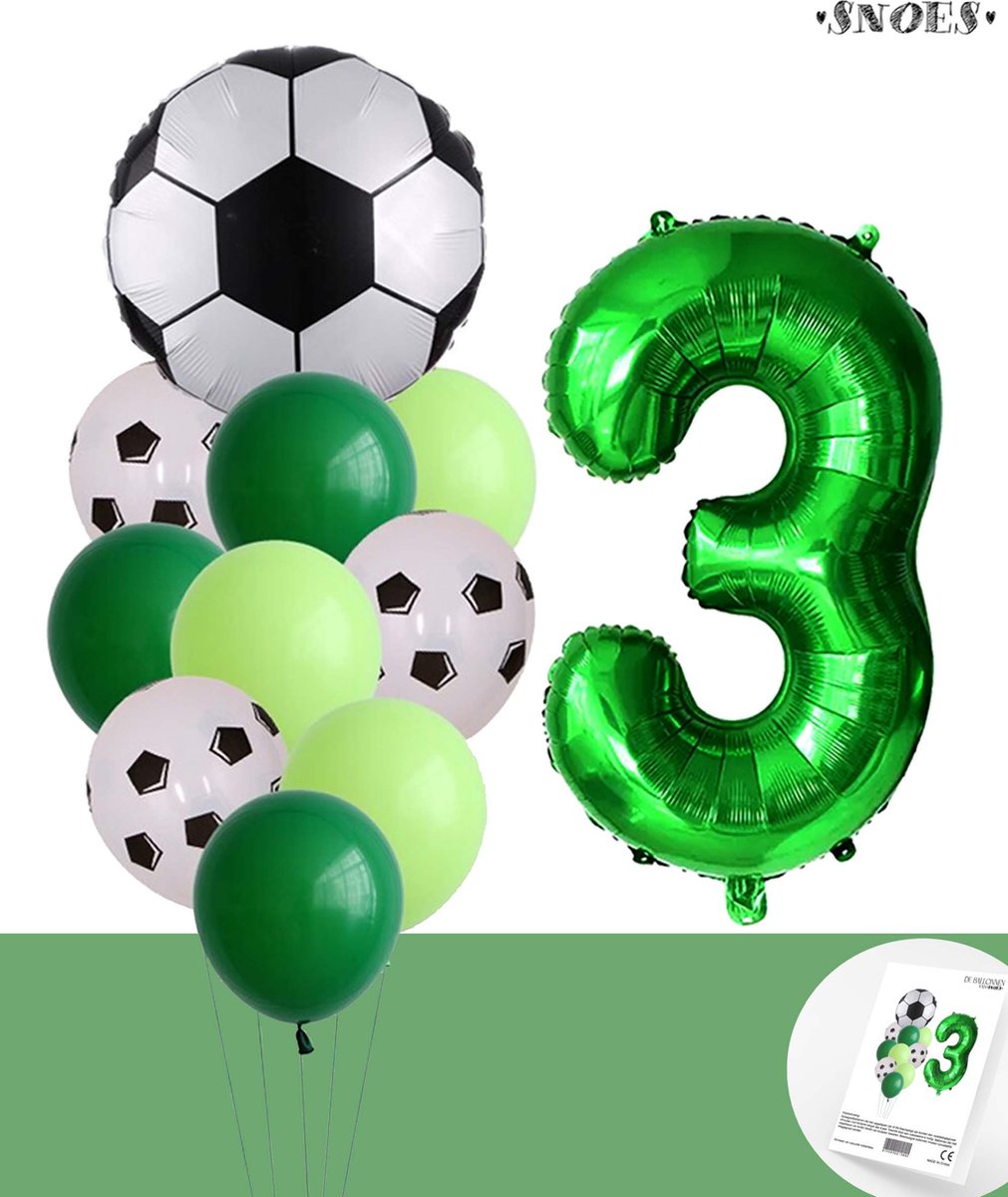 Voetbal Verjaardag * Ballonnen Set 3 Jaar * Hoera 3 Jaar * Jarig ...
