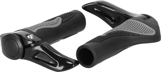 Springos Handvatten Fiets - Handvatten - 14 cm - Zwart/Grijs | bol
